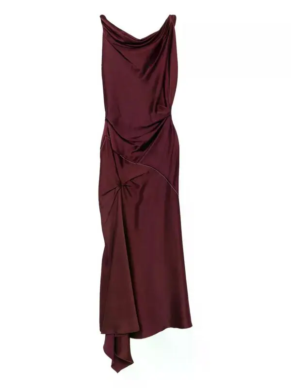 Victoria Beckham Draped Asymmetric Dress - Red