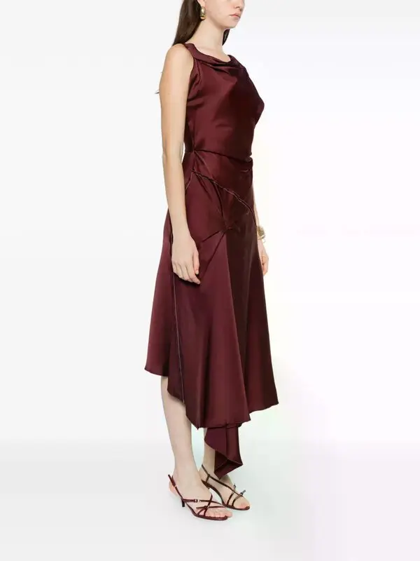 Victoria Beckham Draped Asymmetric Dress - Red