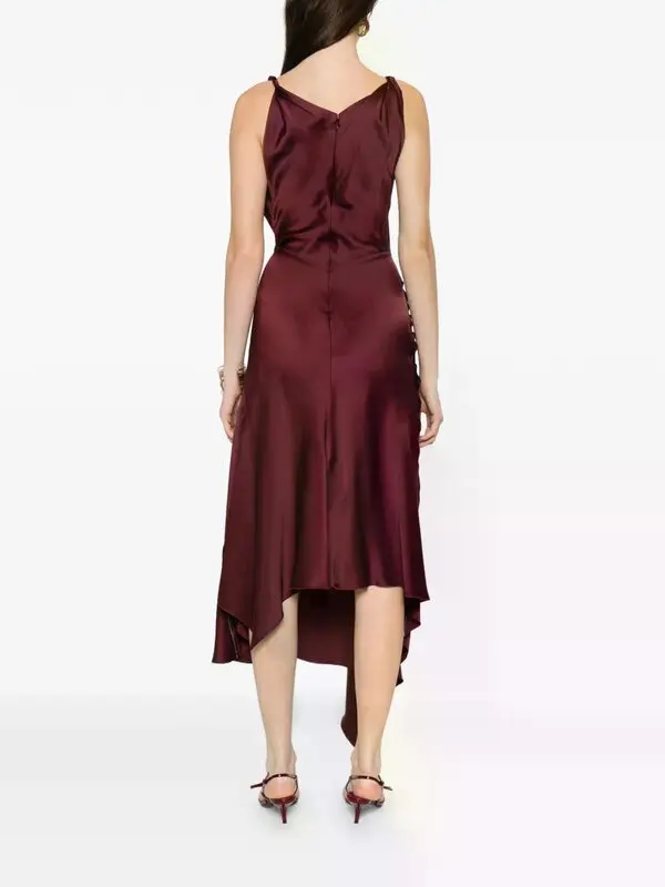 Victoria Beckham Draped Asymmetric Dress - Red