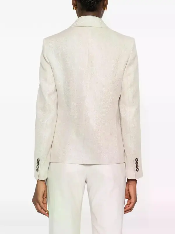 Brunello Cucinelli Button Herringbone Blazer - Neutrals