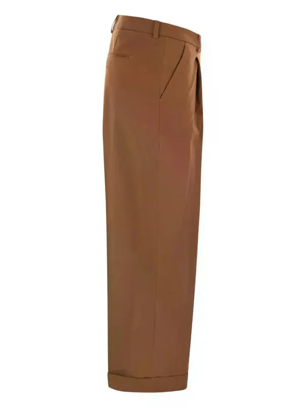 PT TORINO Turn-up Trousers - Brown