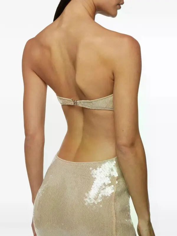 Oseree Marylin Sequinned Midi Dress - Neutrals