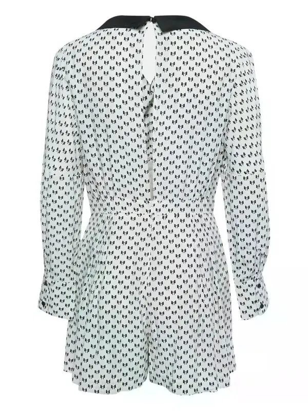 Maje Bow-print Collared Playsuit