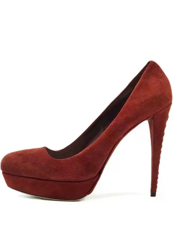 Miu Miu Suede Platform Pumps - Red
