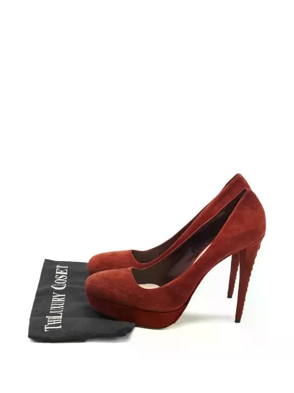 Miu Miu Suede Platform Pumps - Red
