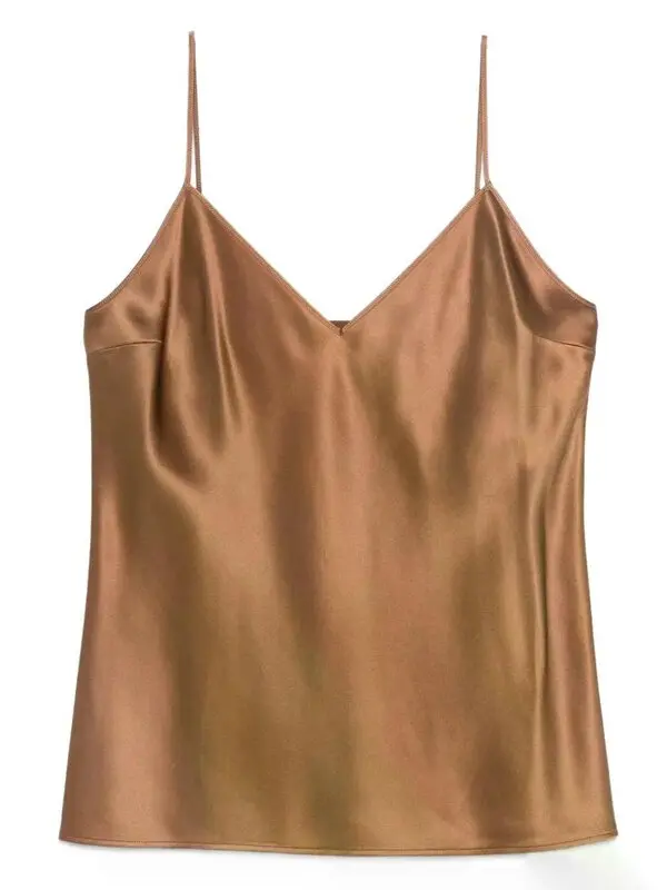 JOSEPH Clea V-neck Top - Brown