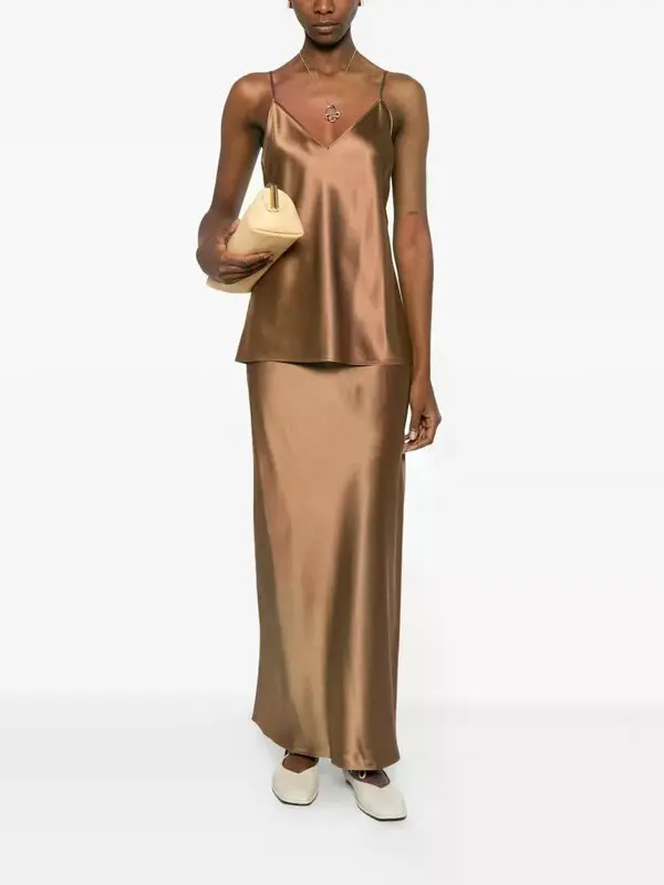 JOSEPH Clea V-neck Top - Brown