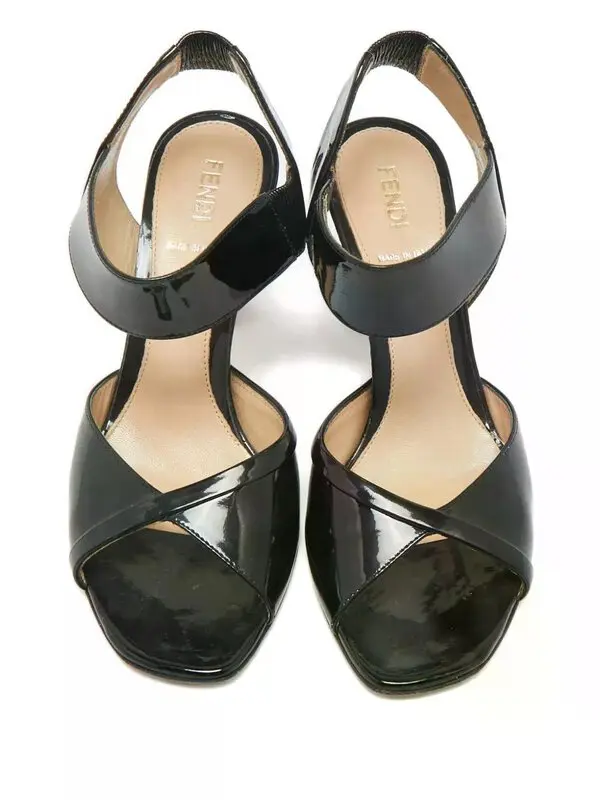 Fendi Patent Leather Slingback Sandals