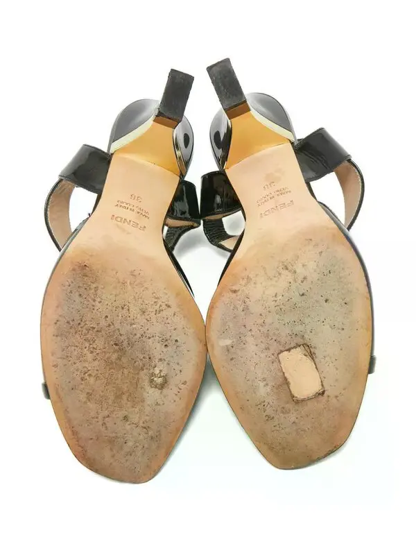 Fendi Patent Leather Slingback Sandals