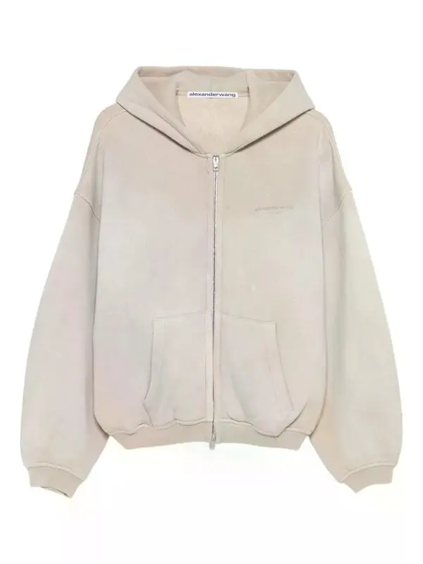 Alexander Wang Crystal Washed Terry Zip Hoodie