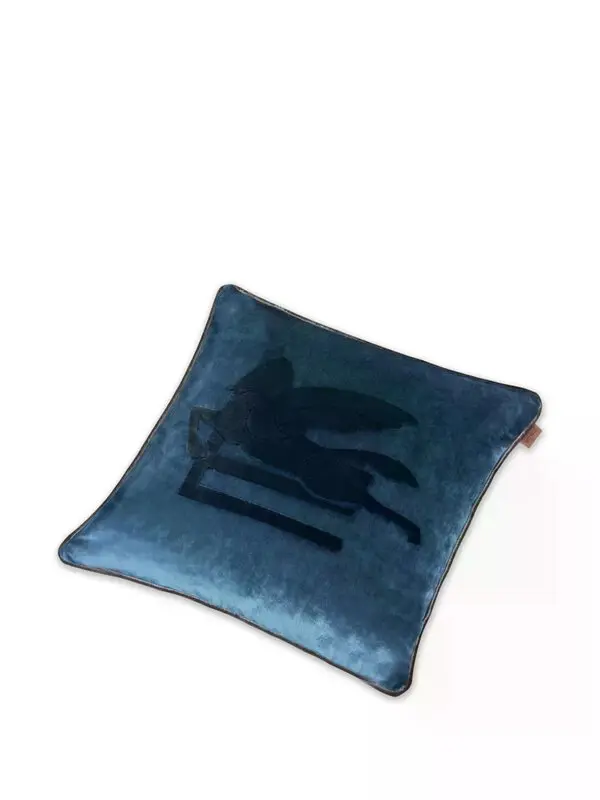 Etro Pegasus Appliqué Cushion - Blue
