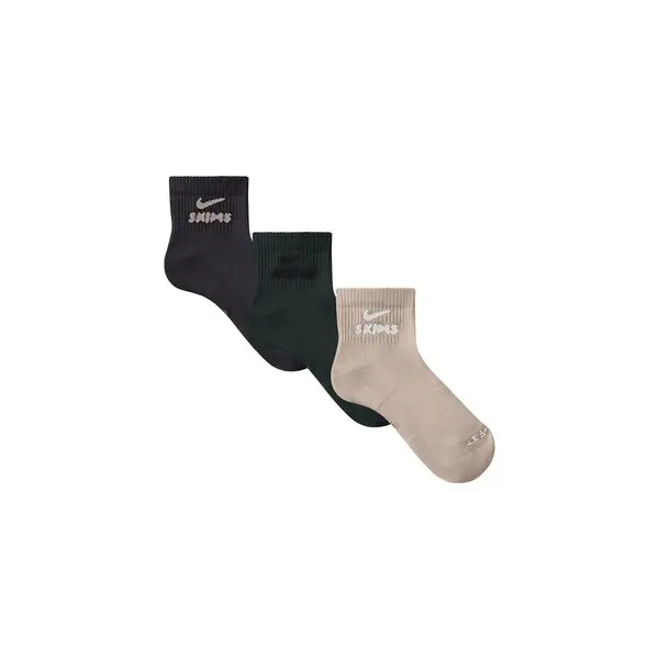 SKIMS Dri-fit Quarter Crew Socks 3-pack - Dark Teal Multi