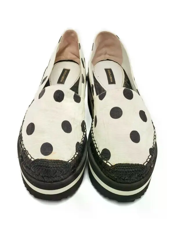 Dolce & Gabbana Polka-dot Platform Espadrilles