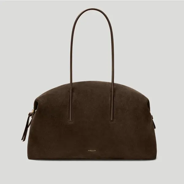 DEMELLIER The Stockholm Bowling Bag - Mocha Suede & Mocha Smooth