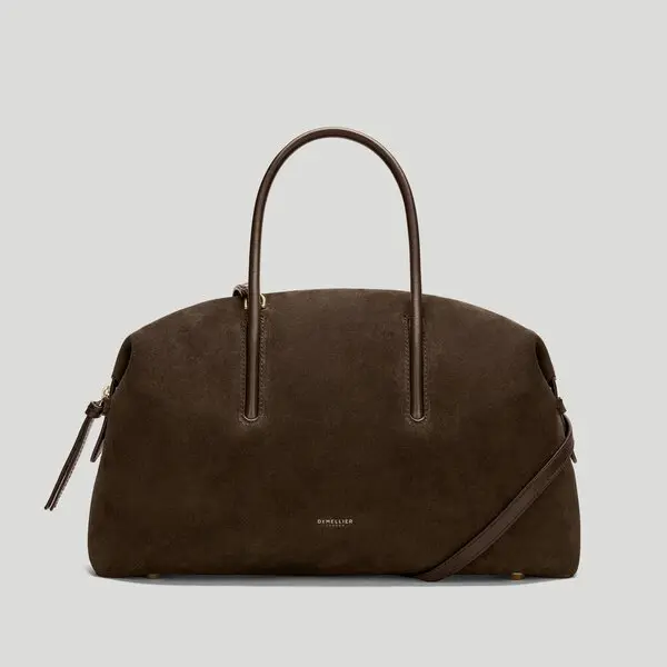 DEMELLIER Stockholm Handbag - Mocha Suede & Mocha Smooth