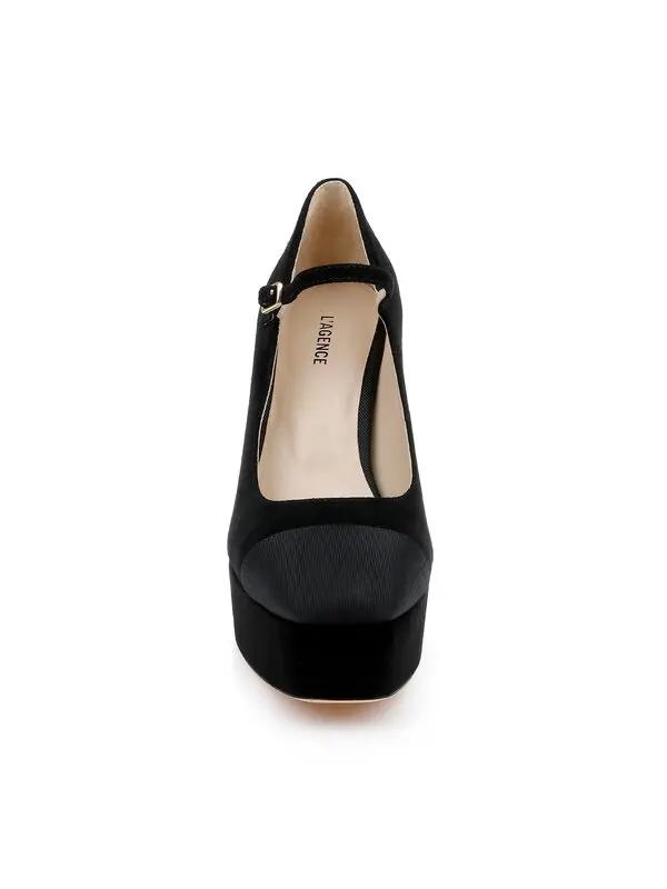 L'Agence Lilles Platform Pump - Black Suede