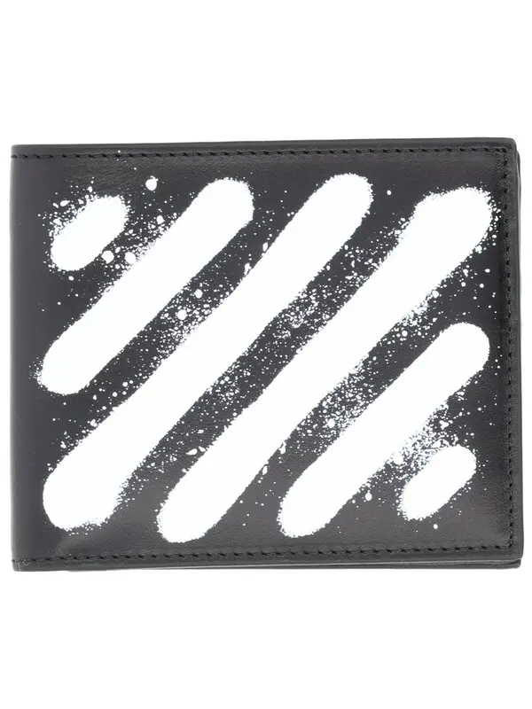 Off-White Diagonal Spray" Wallet - Black
