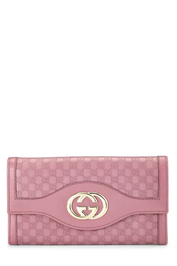 Gucci Ssima Britt Continental Wallet - Pink