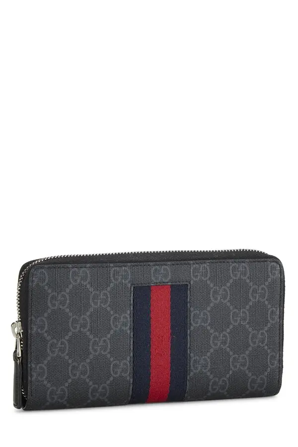 Gucci Gg Supreme Canvas Web Zip Around Wallet