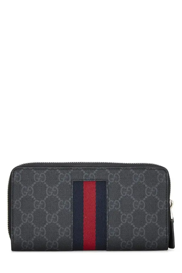 Gucci Gg Supreme Canvas Web Zip Around Wallet