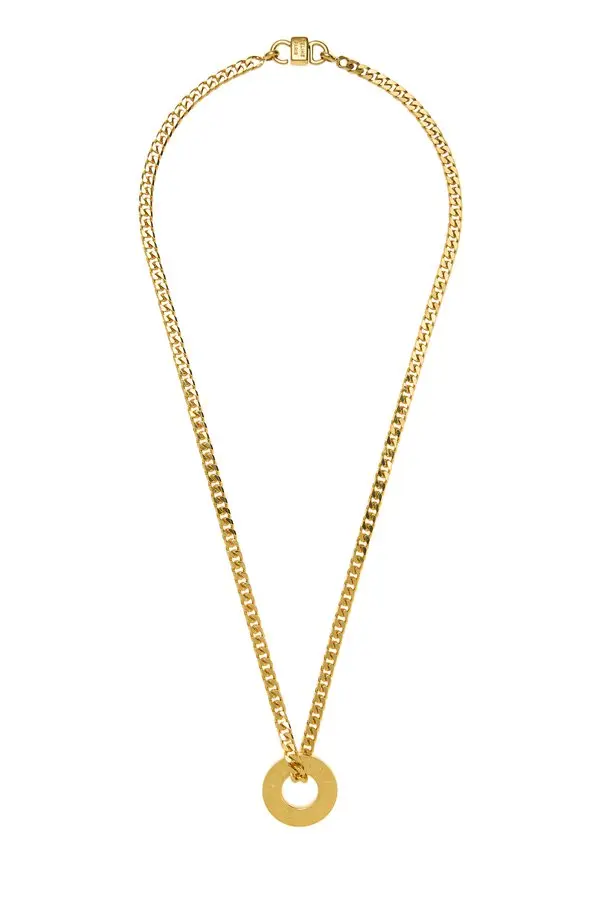 Celine Logo Pendant Necklace - Gold