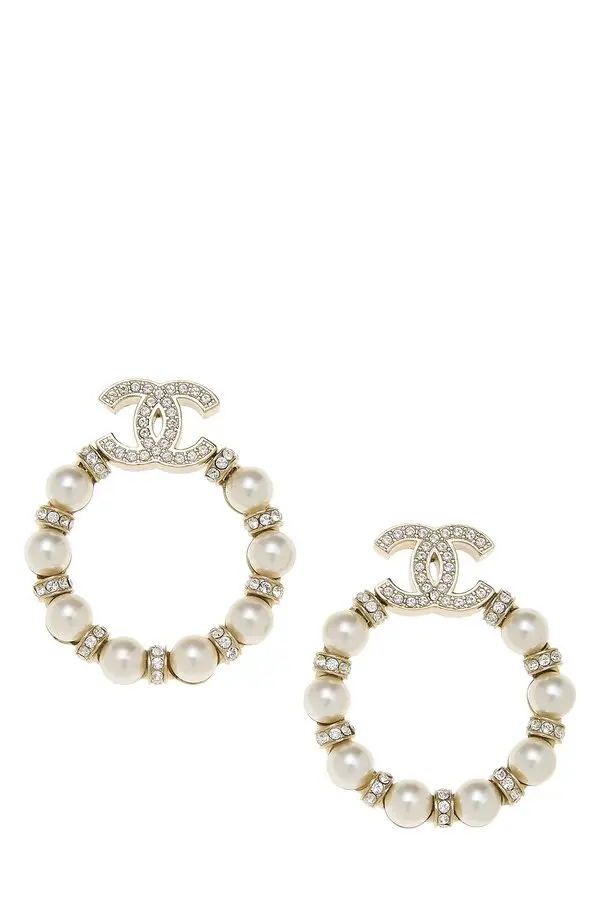 Chanel Cc Circle Earrings - Gold