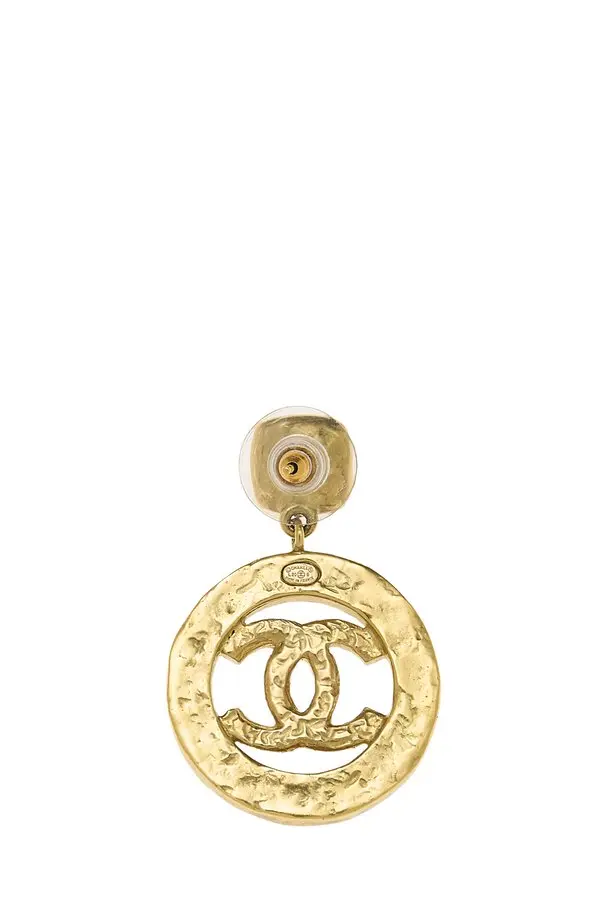 Chanel Crystal 'cc' Earrings - Gold