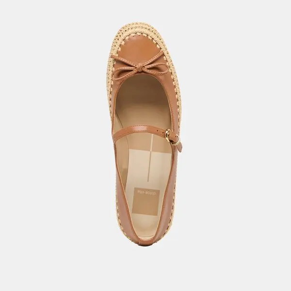 DOLCEVITA Betony Raffia-trimmed Ballet Flats