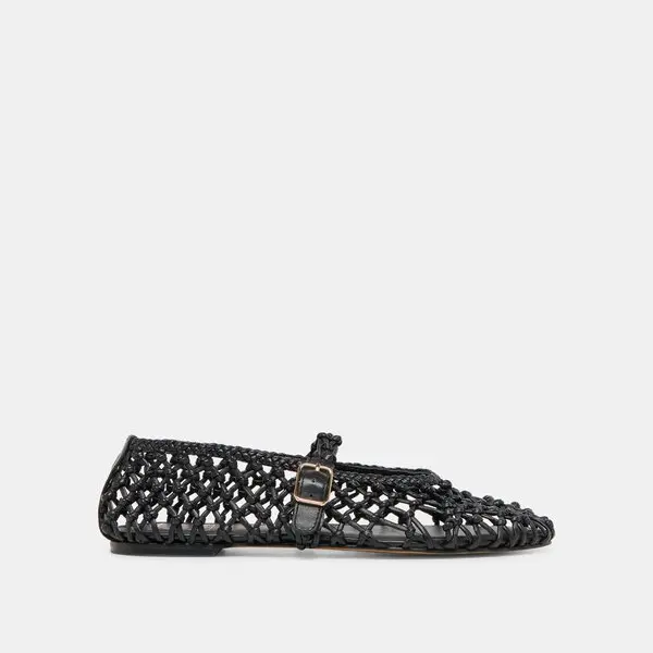 DOLCEVITA Clair Ballet Flat - Black Woven Leather