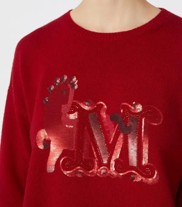 Max Mara Monogram Wool-cashmere Sweater - Red
