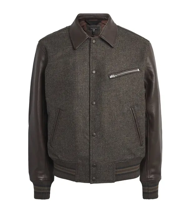 Rag & Bone Wool Leather-trim Bomber Jacket