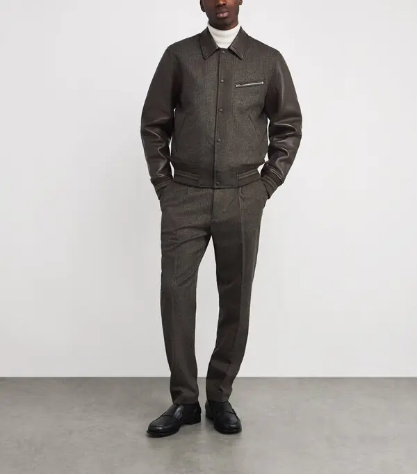 Rag & Bone Wool Leather-trim Bomber Jacket