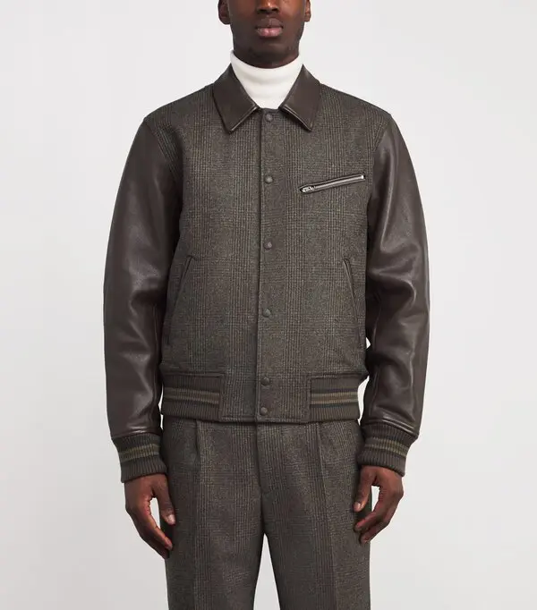 Rag & Bone Wool Leather-trim Bomber Jacket