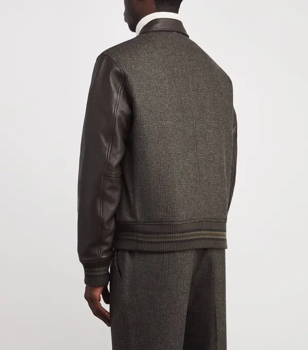 Rag & Bone Wool Leather-trim Bomber Jacket