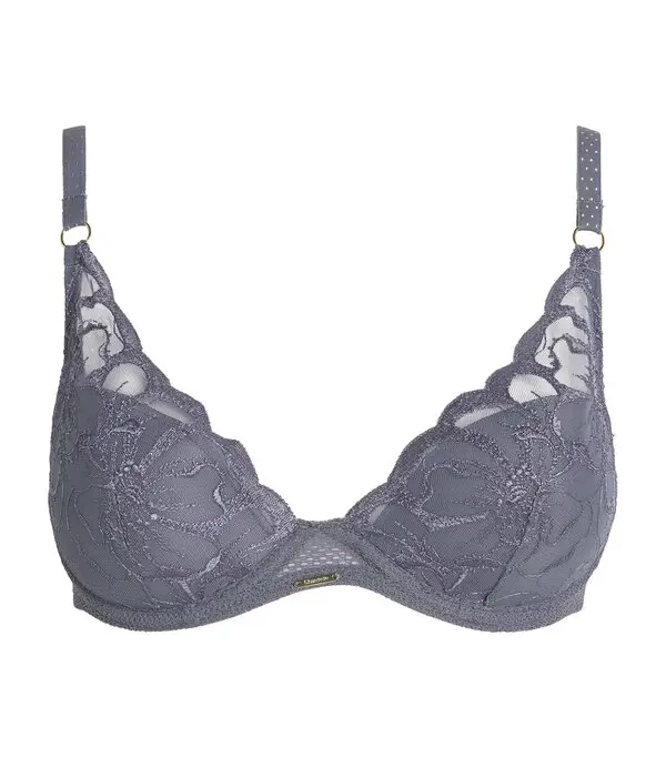 Chantelle Lace Fleur Plunge T-shirt Bra - Grey