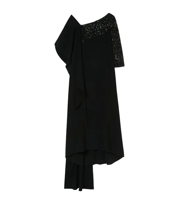 Marina Rinaldi Sequin Embellished Crepe Maxi Dress