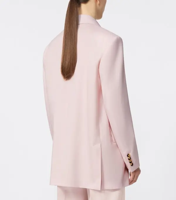 Max Mara Wool-mohair-silk Double-breasted Blazer - Beige