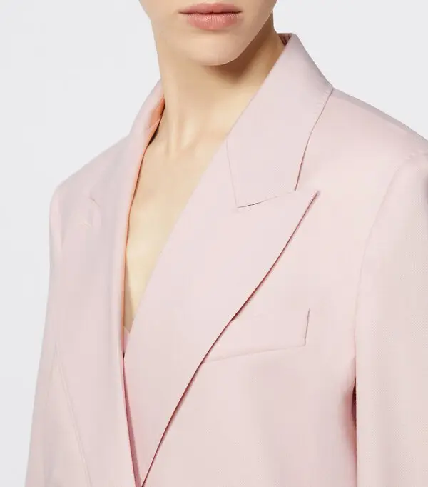 Max Mara Wool-mohair-silk Double-breasted Blazer - Beige