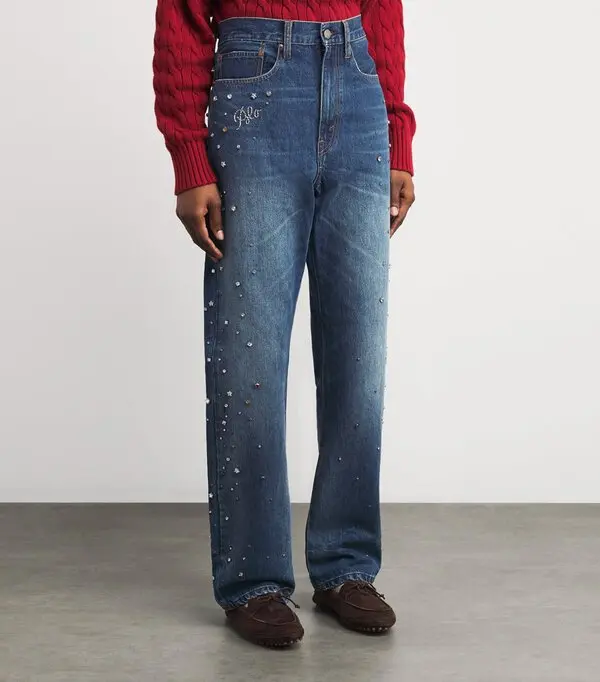 Polo Ralph Lauren Embellished Relaxed Straight Jeans