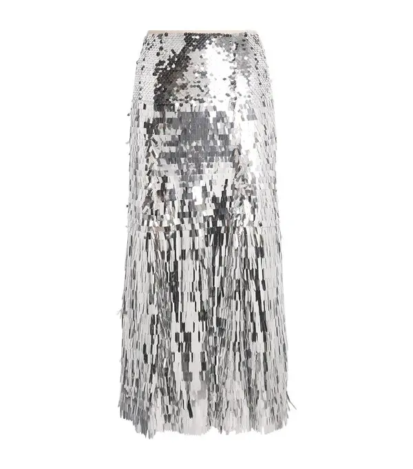 SELF-PORTRAIT Sequin-embellished Midi Skirt