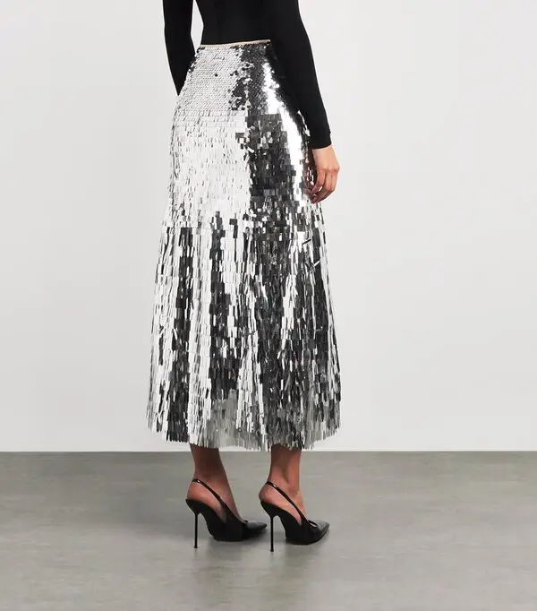 SELF-PORTRAIT Sequin-embellished Midi Skirt