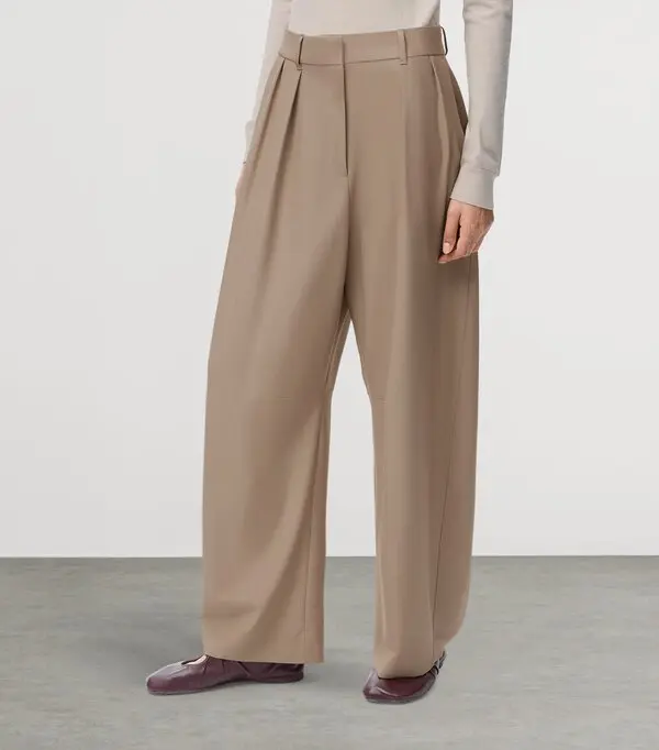 Loewe Wool-blend Barrel Double-pleated Trousers