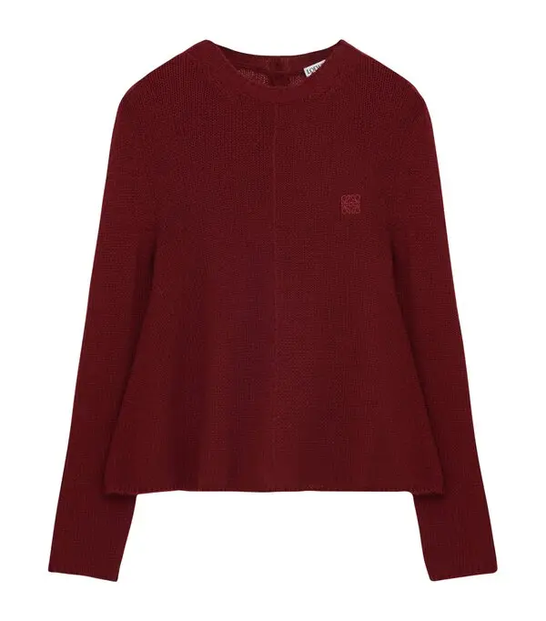 Loewe Cashmere-blend Button-up Sweater - Burgundy