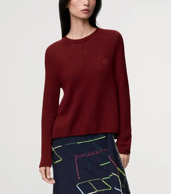 Loewe Cashmere-blend Button-up Sweater - Burgundy