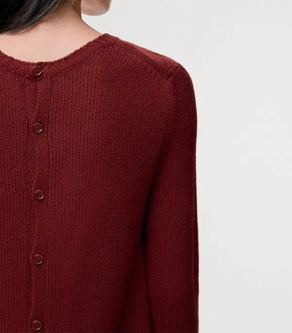 Loewe Cashmere-blend Button-up Sweater - Burgundy