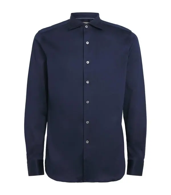 Canali Cotton Cutaway Collar Shirt