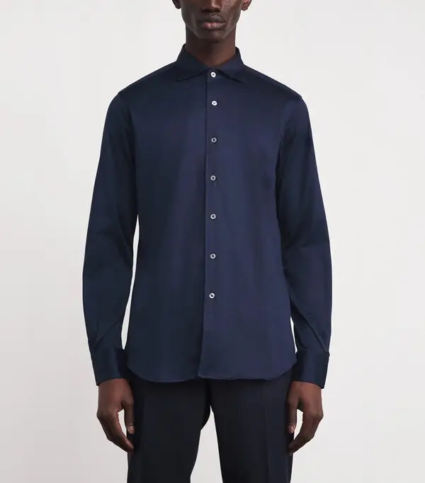 Canali Cotton Cutaway Collar Shirt