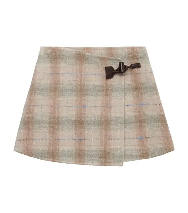 Loewe Wool-blend Checked Mini Skirt