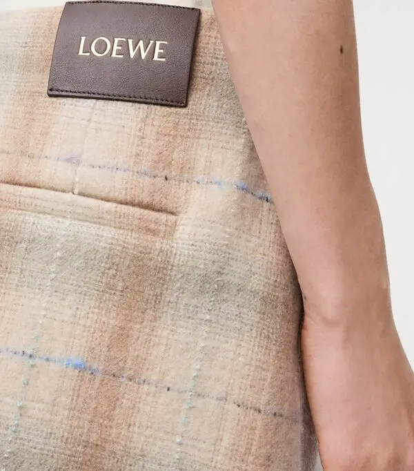 Loewe Wool-blend Checked Mini Skirt