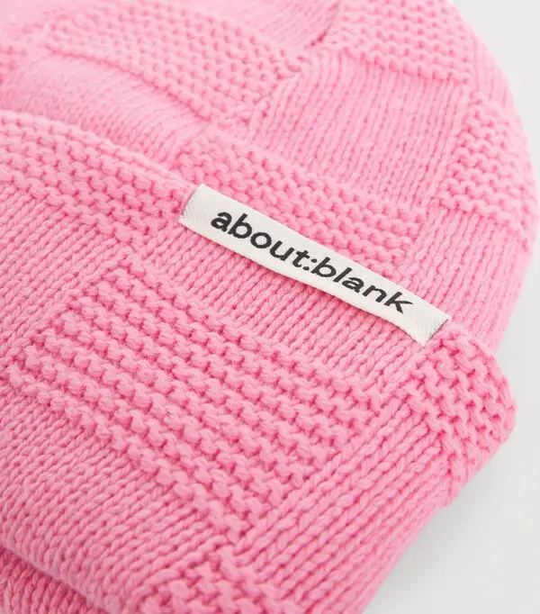 ABOUT:BLANK Cotton-blend Checkerboard Knit Beanie